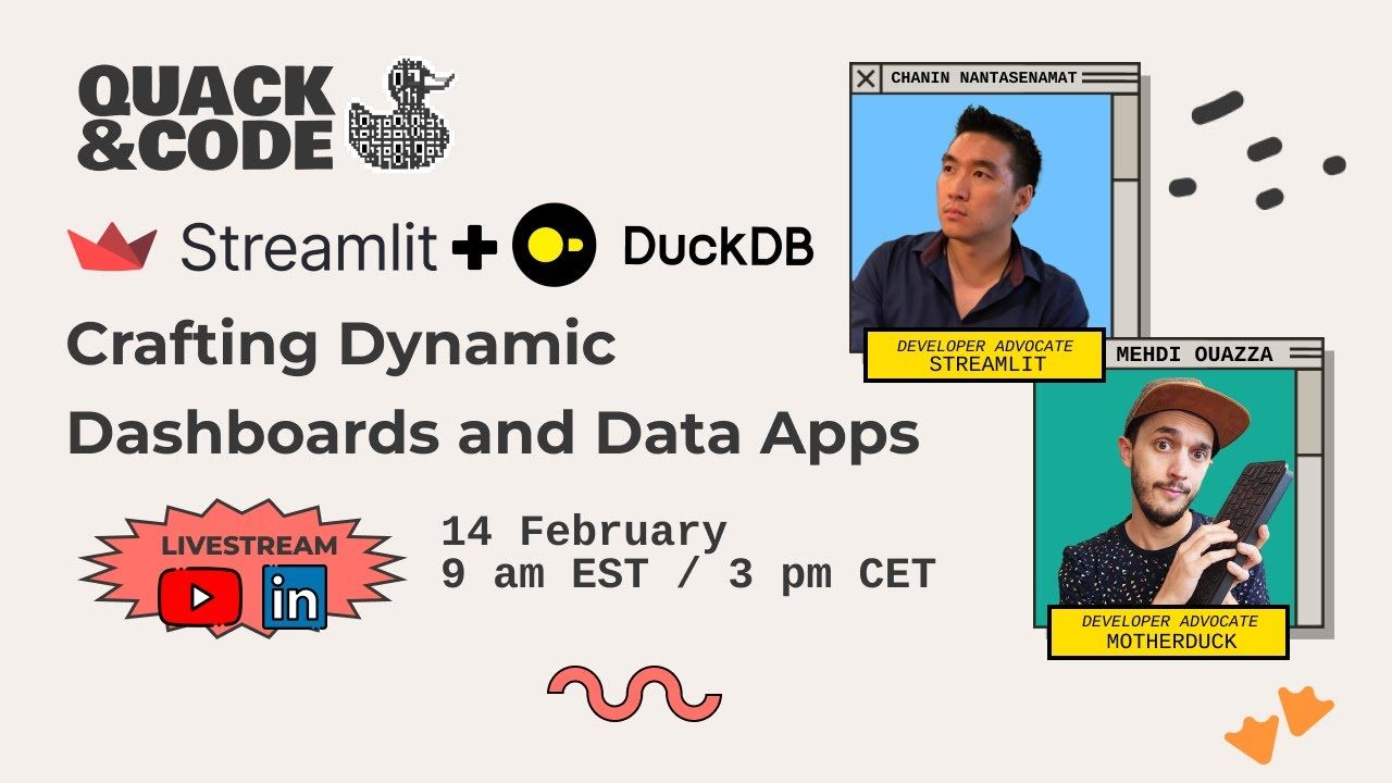 DuckDB + Streamlit : Crafting Dynamic Dashboards and Data Apps | MotherDuck